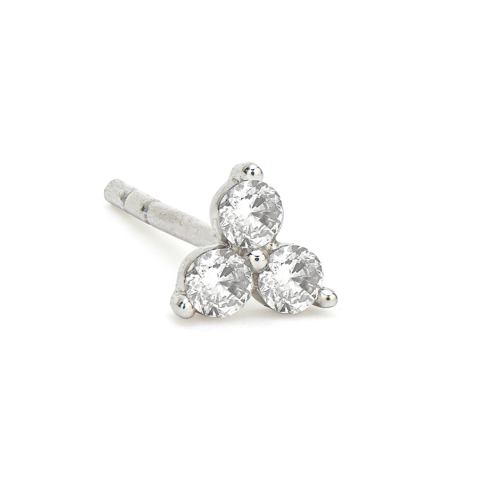 Petite Diamond Trio Stud Earring | JudeFrances