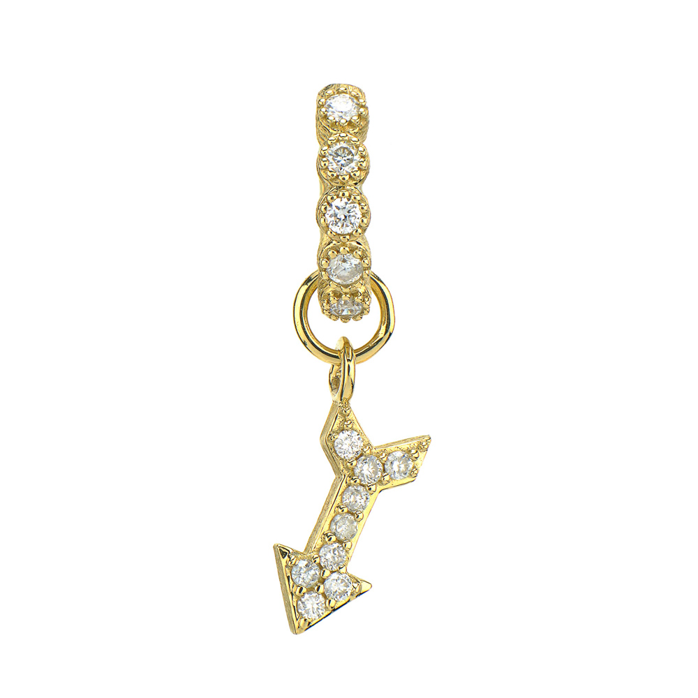 Petite Pave Diamond Arrow Earring Charm | JudeFrances