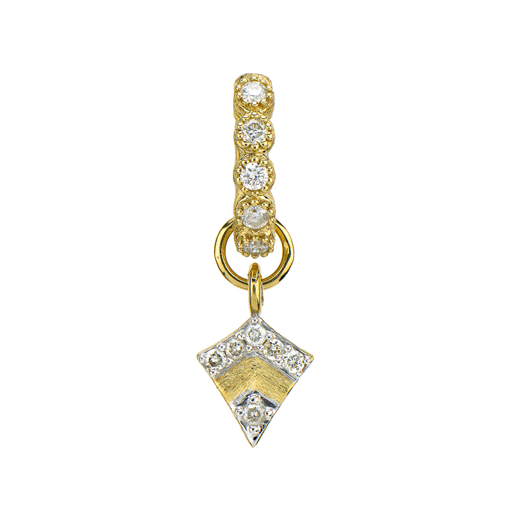 Petite Pave Diamond Kite Earring Charm | JudeFrances