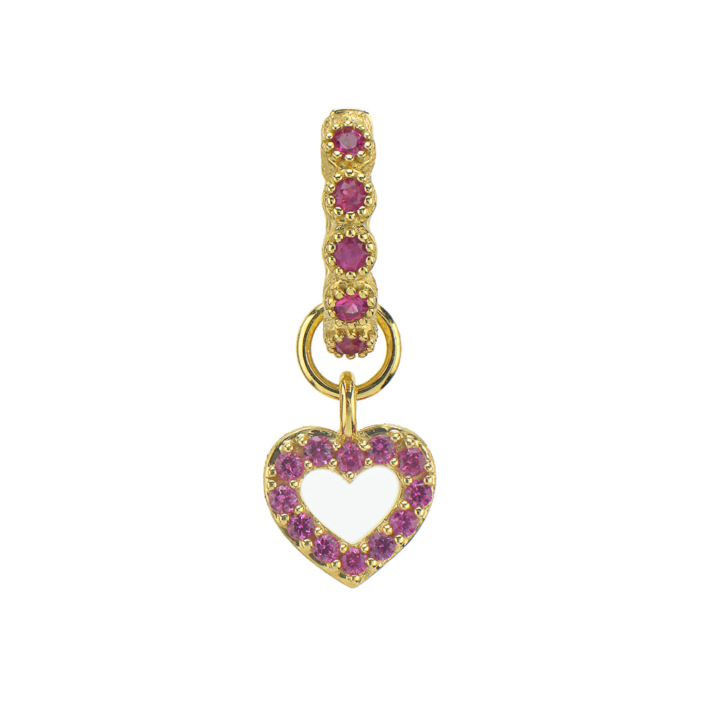 Petite Pave Open Heart Charm - JudeFrances