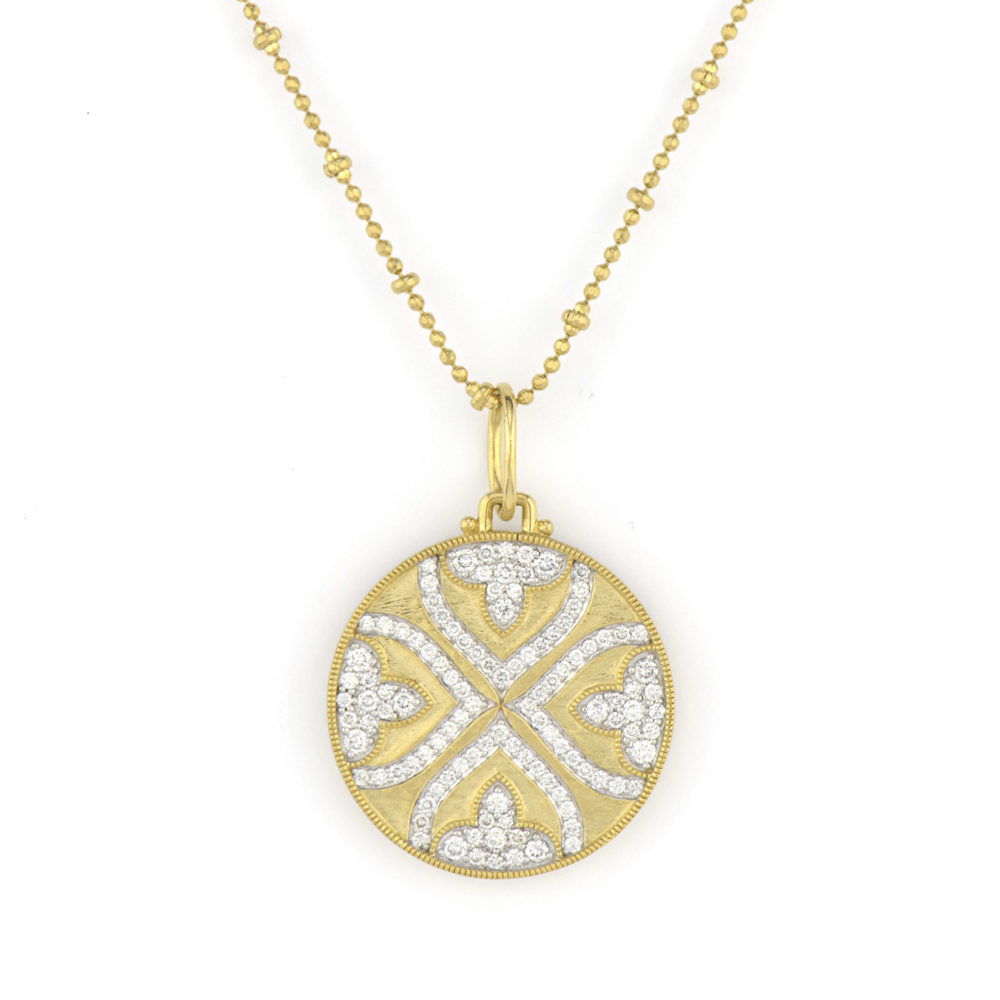 Provence Small Pave Disc Pendant | JudeFrances