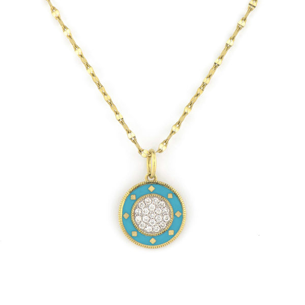 Provence Pave Disc & Love Disc Pendant | JudeFrances