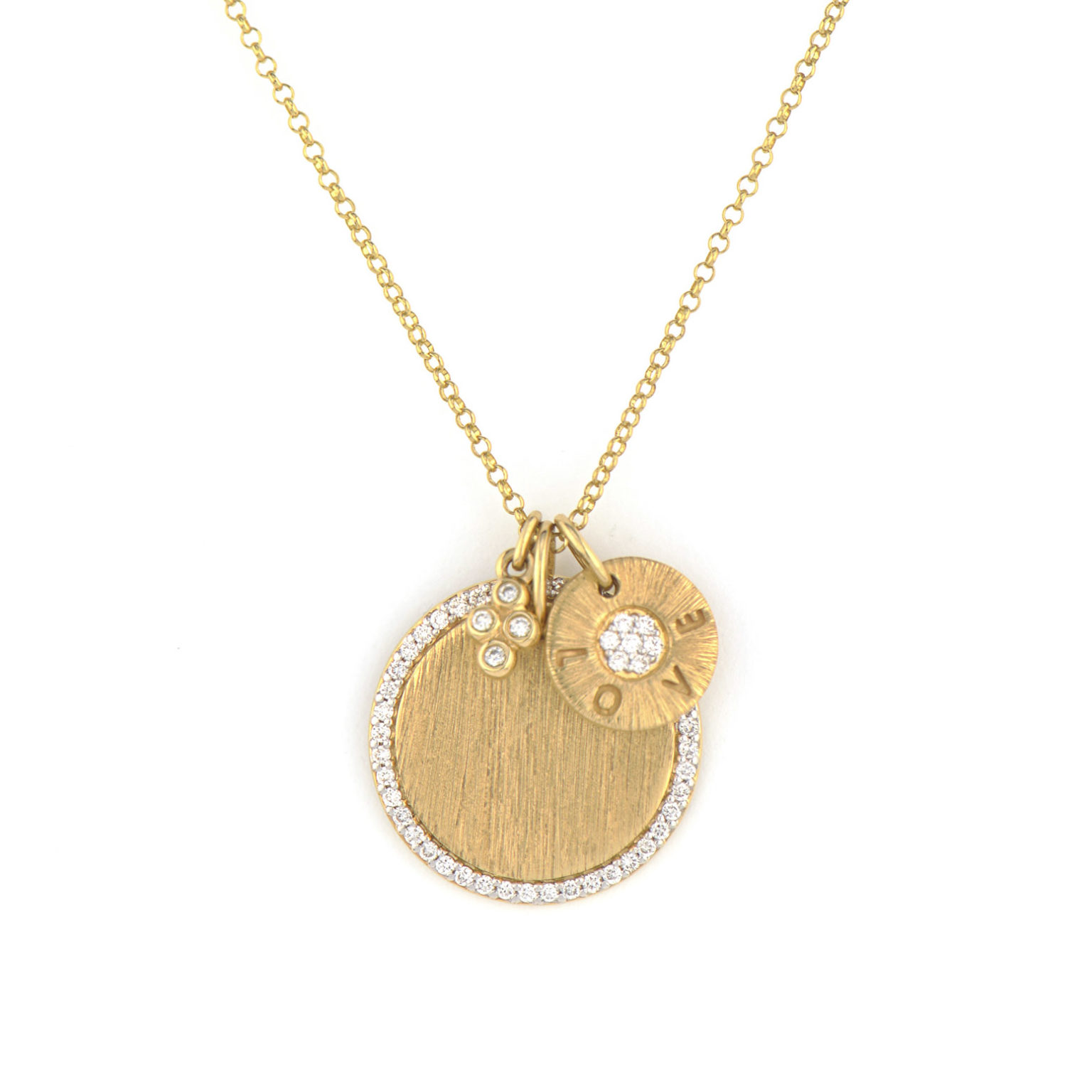 Provence Small Pave Disc Pendant | JudeFrances