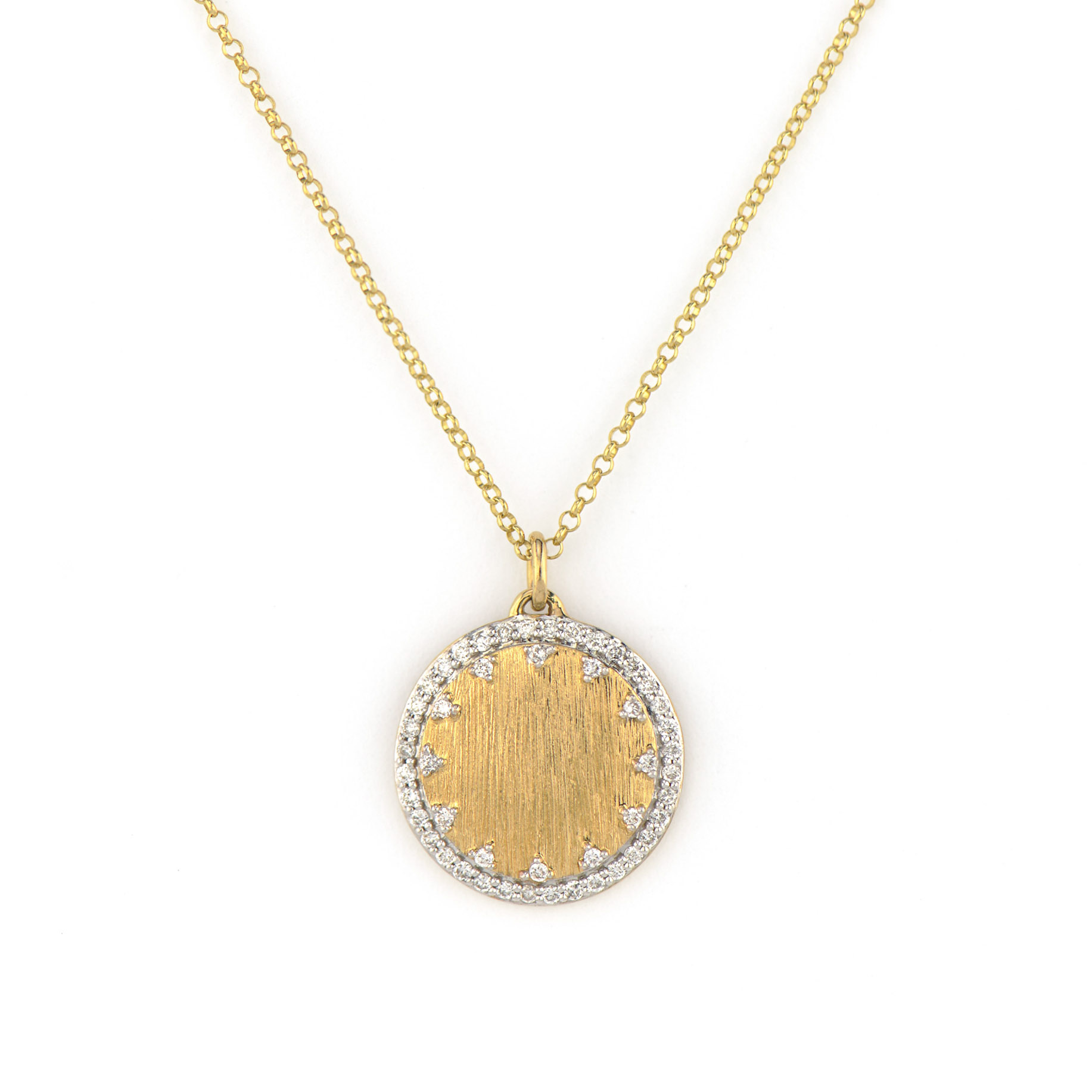 Provence Small Pave Disc Pendant | JudeFrances