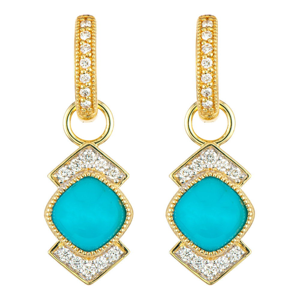 Lisse Cushion Cut Turquoise Earring Charms | JudeFrances