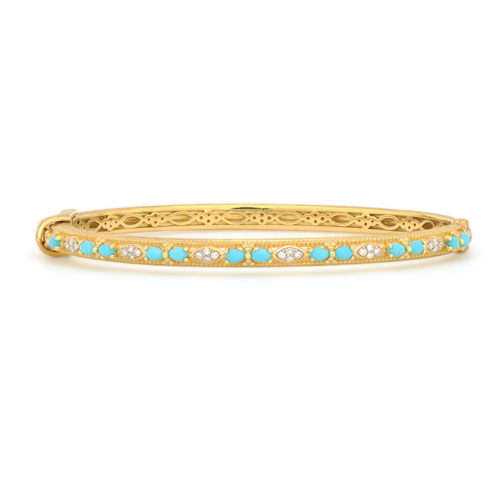 Moroccan Small Pear Stone Quad Bangle | JudeFrances