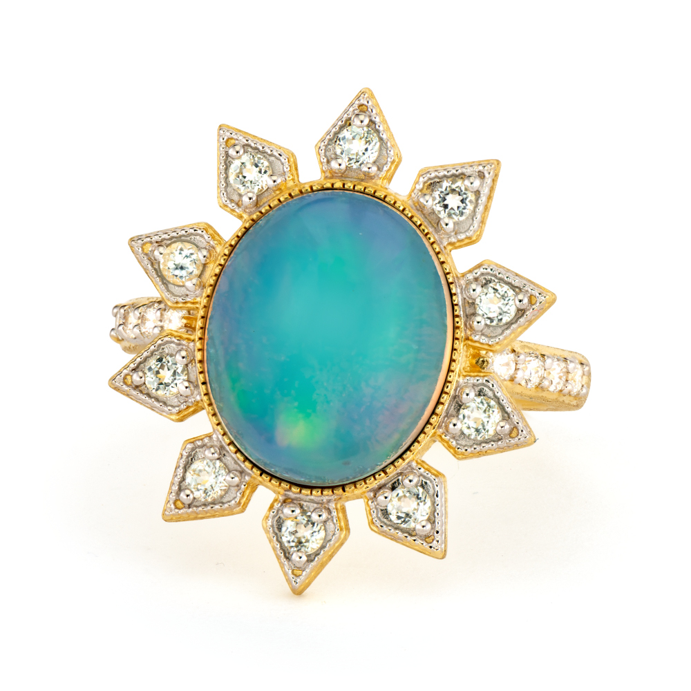 Moroccan Opal Sunburst Ring | JudeFrances