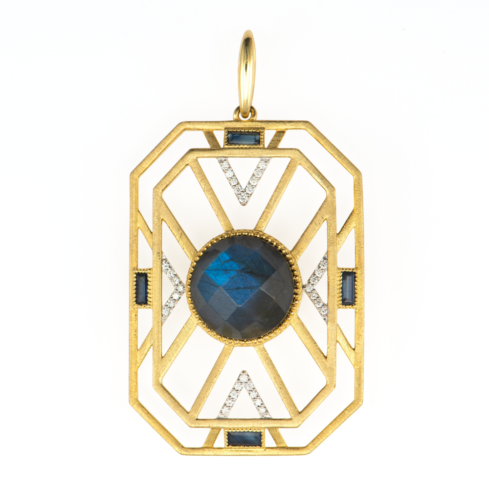 Lisse Elongated Labyrinth Pendant | JudeFrances